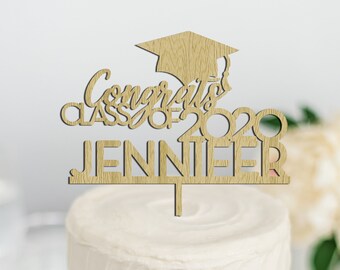 Grad Cake Topper Congrats Graduation Cake Topper Personalized ...
