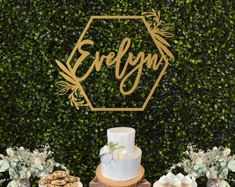 Large Personalized Backdrop Name Sign Geometric Name Cutout | Etsy