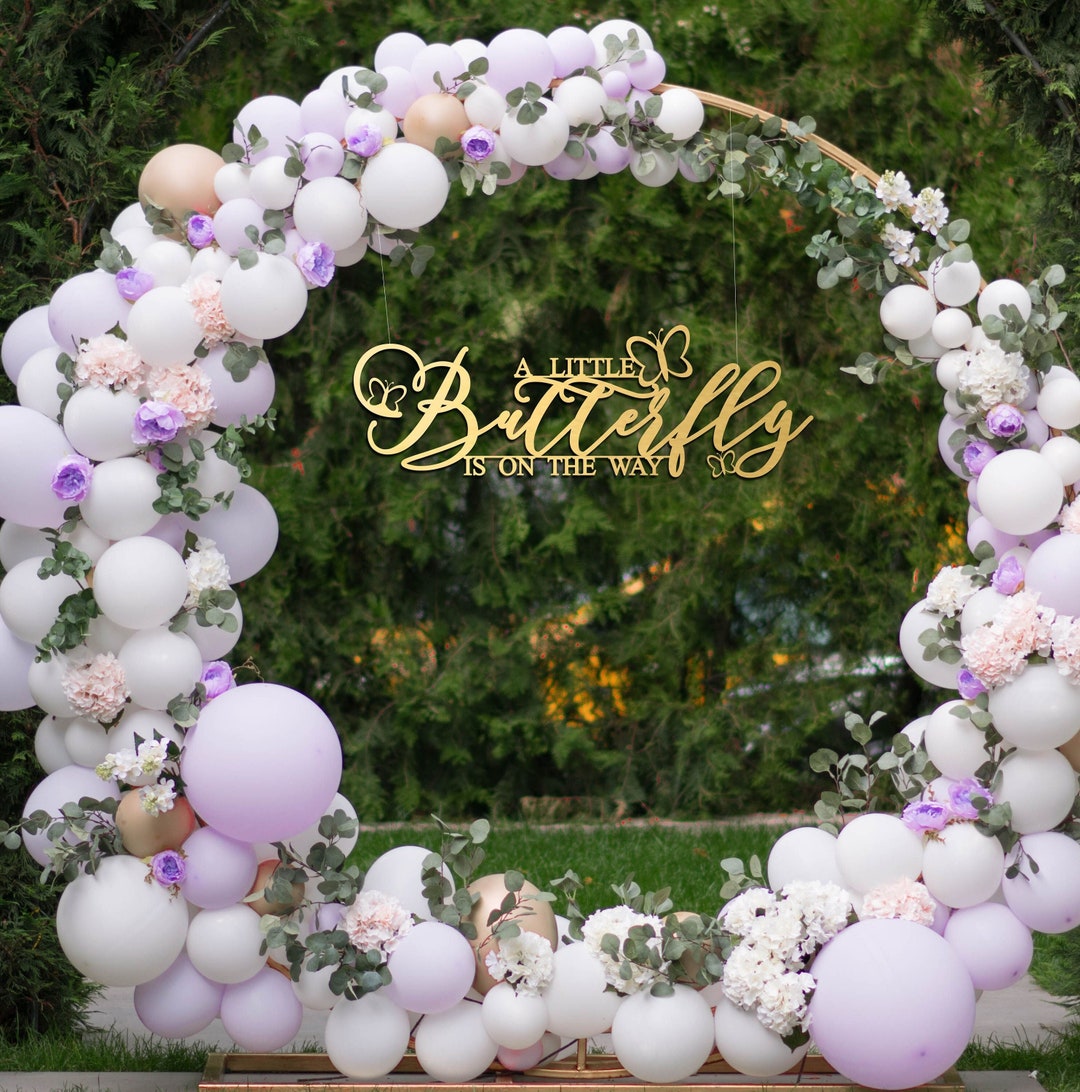 Butterfly Theme Baby Shower Sign, A Little Butterfly is on the Way ...