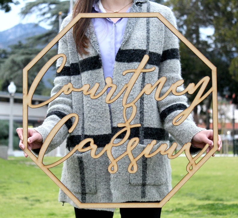 Large Personalized Backdrop Name Sign Geometric Name Cutout - Etsy