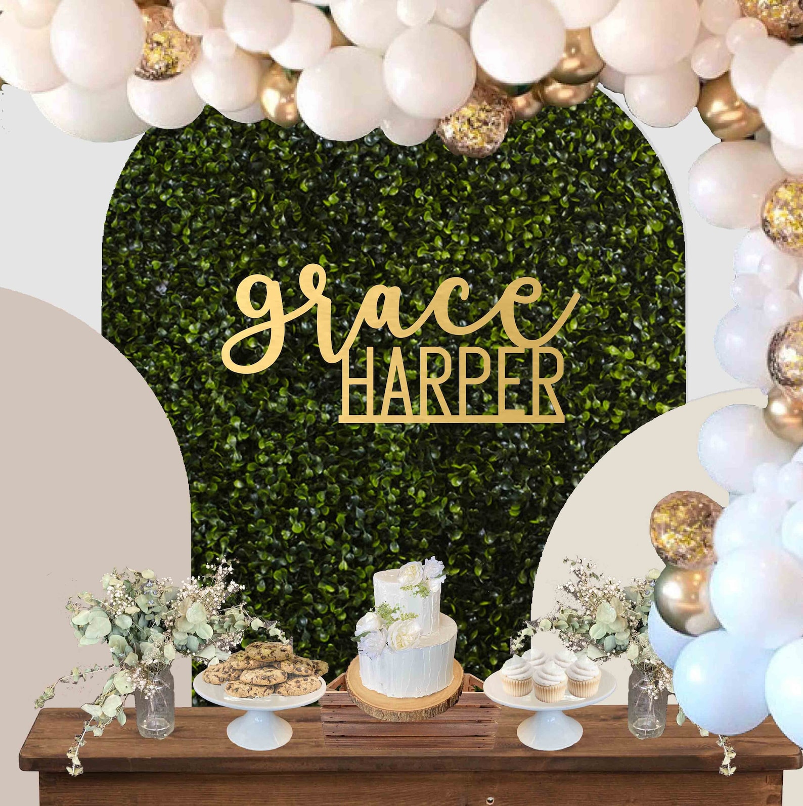 Large Custom First and Last Name Sign Personalized Backdrop - Etsy