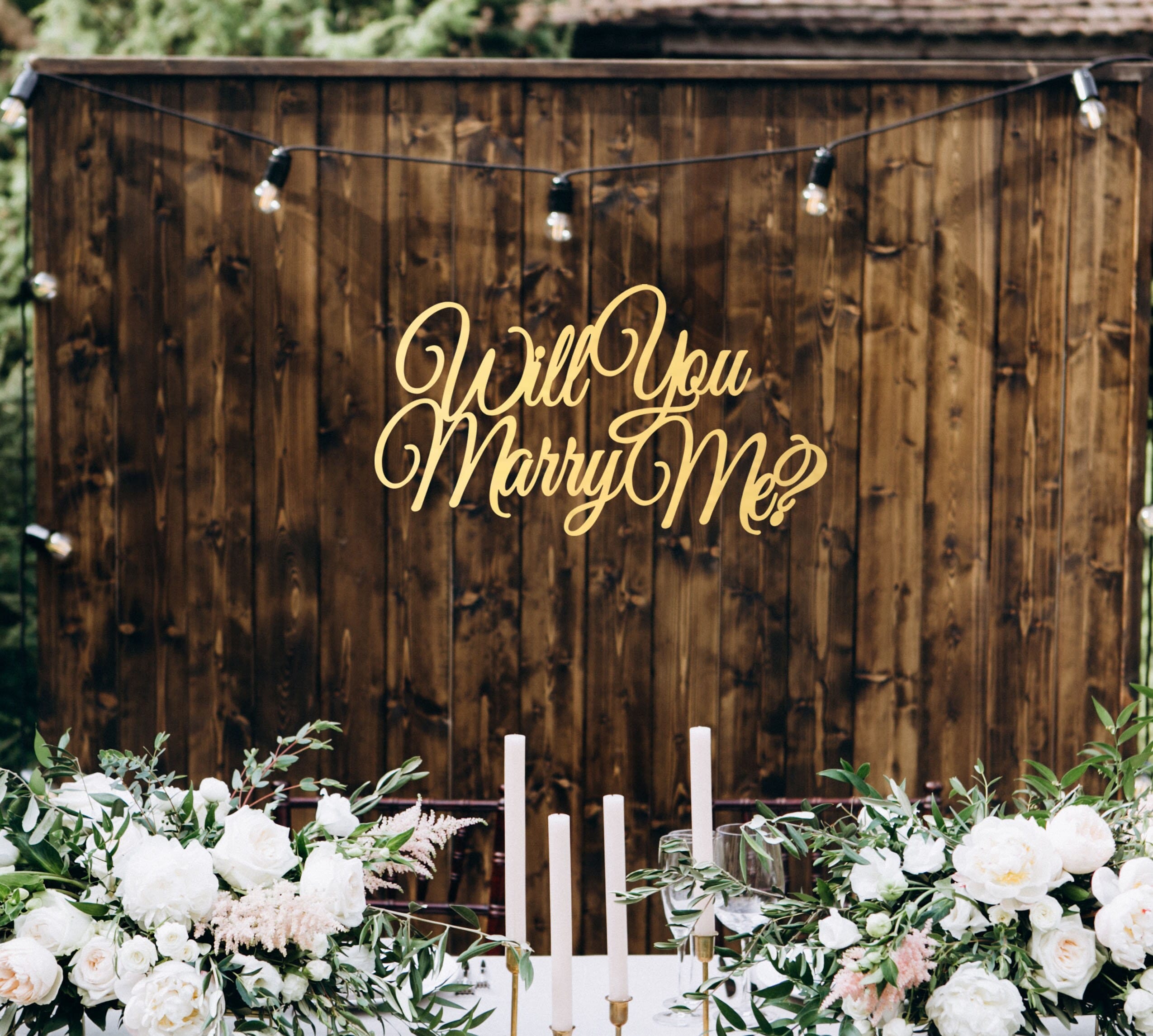 Will You Marry Me Sign Wood