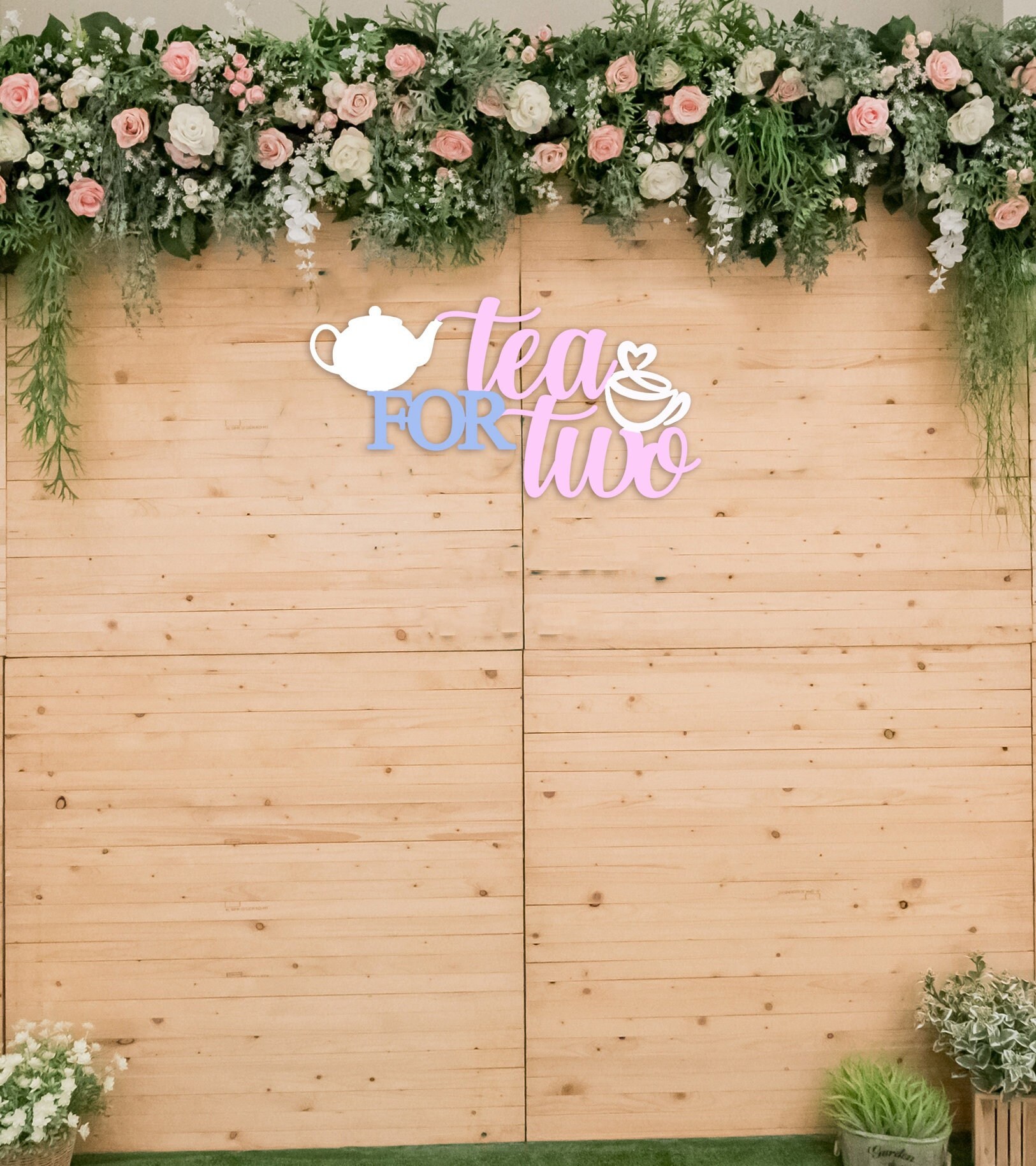 Tea for Two Birthday Sign, 2nd Birthday Girl Tea Party Decor, Tea Party ...