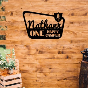 One Happy Camper, Camping Theme First Birthday, National Park Name Sign ...