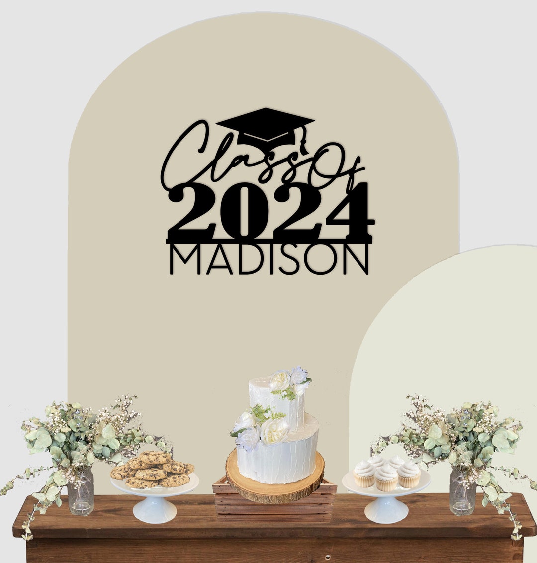 Custom Class of 2024 Decorations Signs for Graduation Backdrop Class of ...