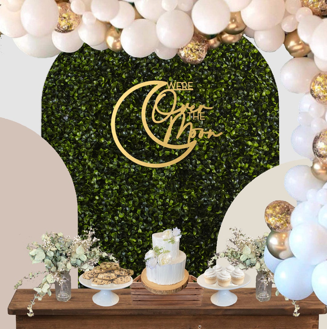 Over the Moon Baby Shower, Crescent Moon Decor, Celestial Baby Shower ...