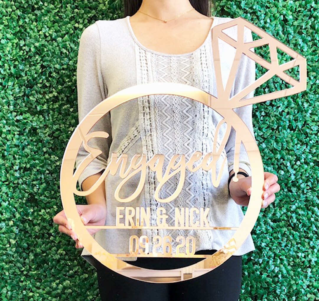 Custom Acrylic Engagement Party Sign, Engagement Gifts for Couple ...