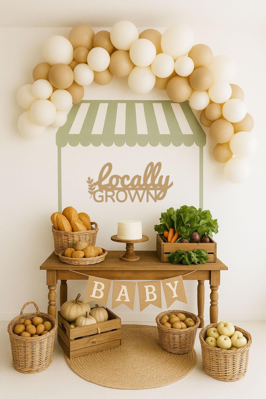 Locally Grown Baby Shower Sign, Farmers Market Baby Shower Decor ...