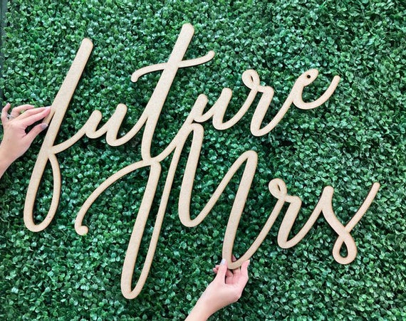 Future Mrs Sign Bridal Shower Backdrop Sign Miss to Mrs Wood - Etsy