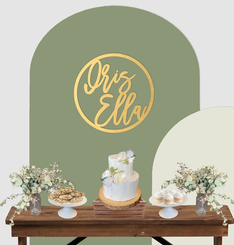 Large Custom Name Sign Baby Circle Name Wood Sign Backdrop - Etsy