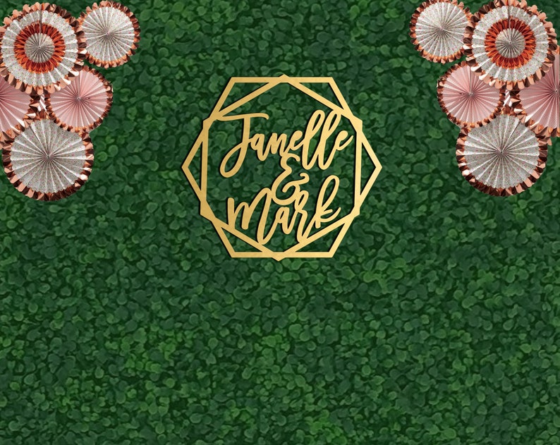 Custom Name Sign Backdrop Geometric Name Sign Wood Wedding | Etsy