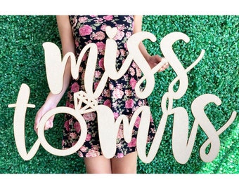 Future Mrs Sign Bridal Shower Backdrop Sign, Miss to Mrs Wood Sign ...