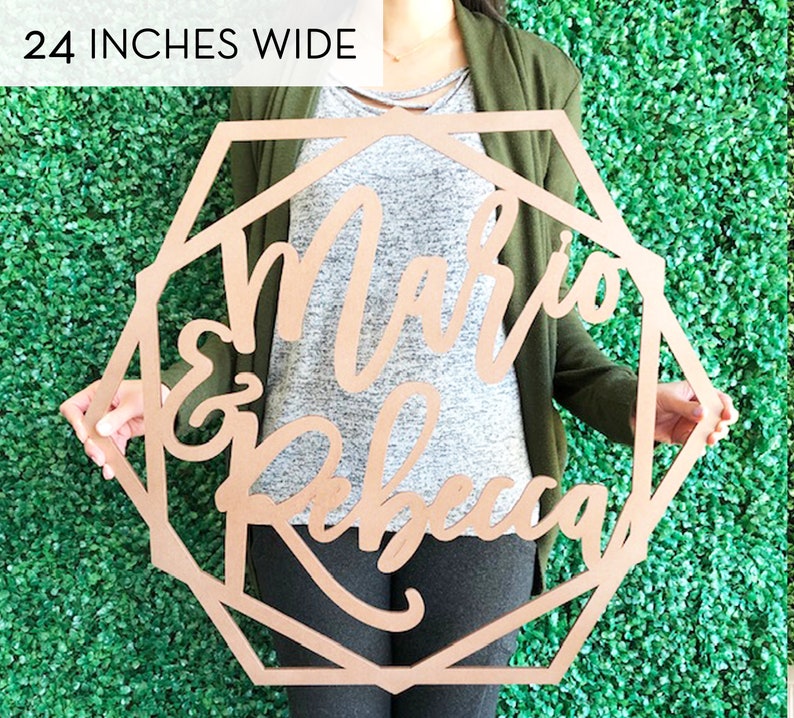 Custom Name Sign Backdrop Geometric Name Sign Wood Wedding - Etsy