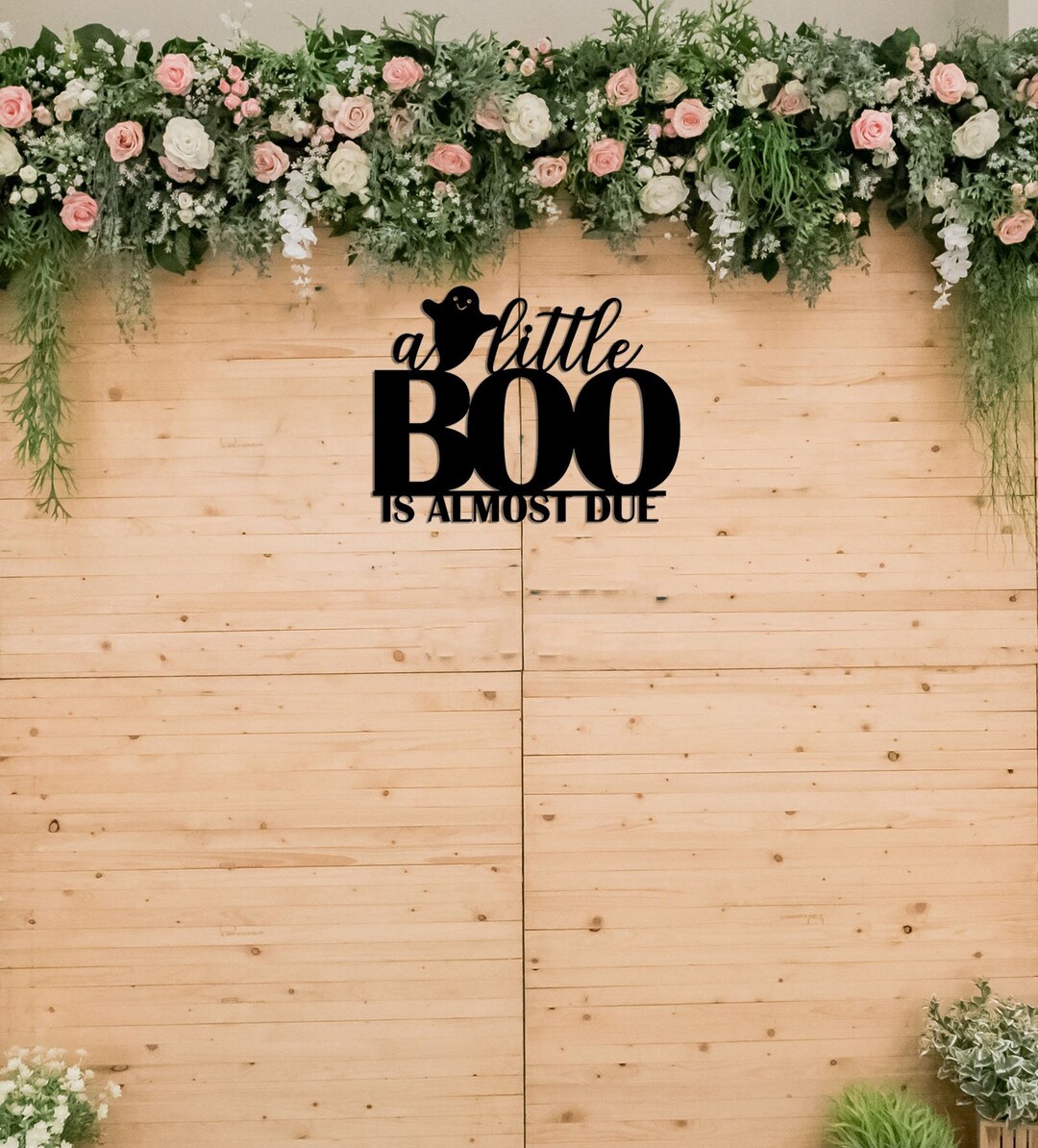 A Little Boo is Almost Due Backdrop, A Little Boo Baby Shower Halloween ...