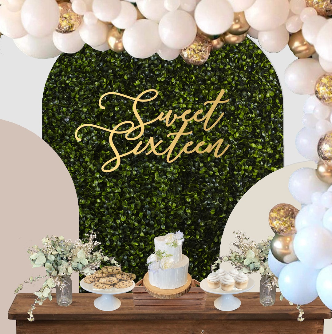 Birthday Backdrop Sign, Sweet 16 Backdrop, Sweet Sixteen Decorations ...