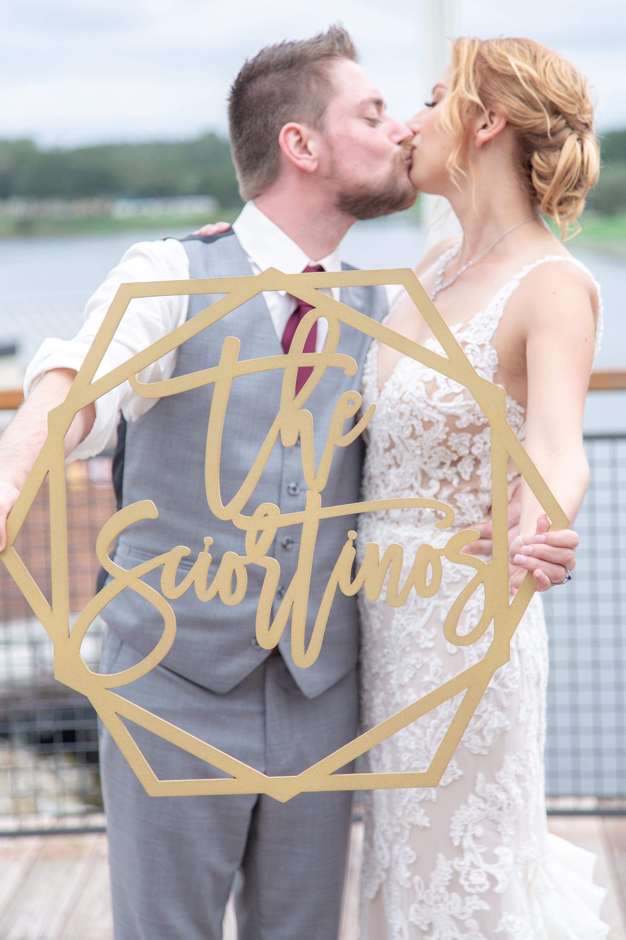 Custom Last Name Sign Laser Cut Last Name Sign Geometric | Etsy