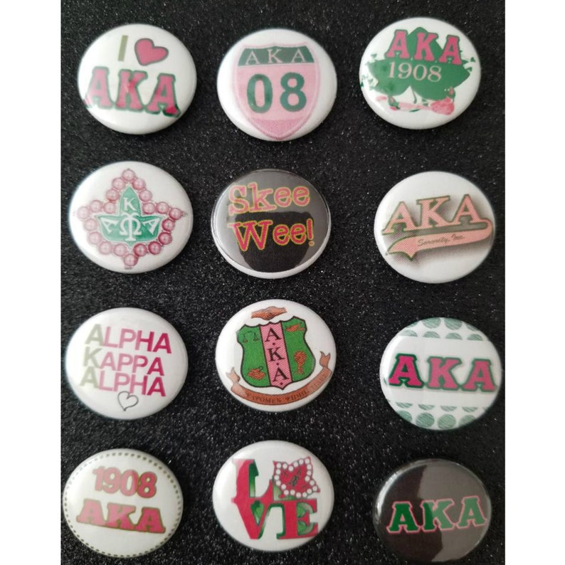 1 button AKA Alpha Kappa Alpha Sorority Button Pins | Etsy