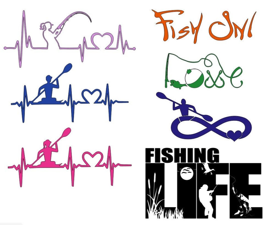 Fishing Vinyl Decals 2, Outdoor Decals, Car Decals, Laptop Decal, Fishing Decal - Etsy
