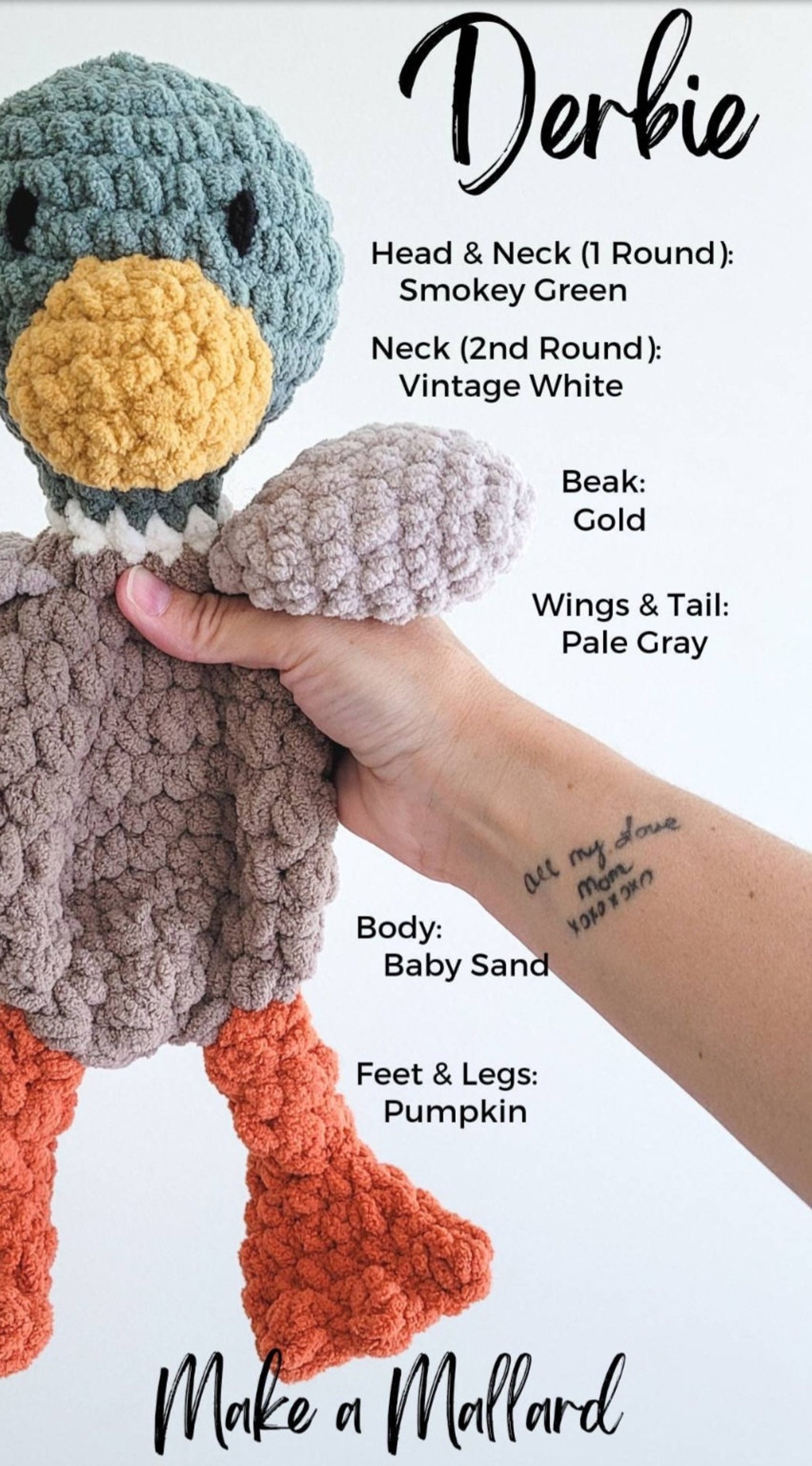 Video Pattern: Derbie the Duck, Crochet Duck Pattern ONLY, Written ...