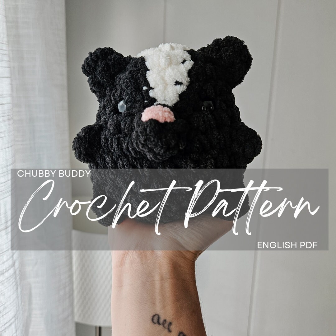 Skunk Chubby Buddy Crochet Pattern: Low Sew Amigurumi (PDF Pattern) - Etsy