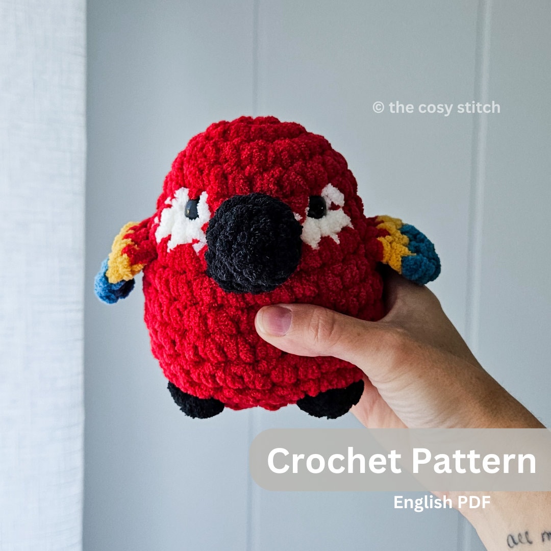 Pattern: Parrot Chubby Buddy, Crochet Pattern, Crochet Parrot, Beach ...