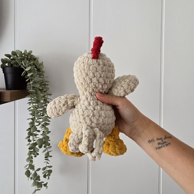 Colour Guide: Crochet Chicken Stuffie + Beak, Comb, Tail Pattern (PDF ...