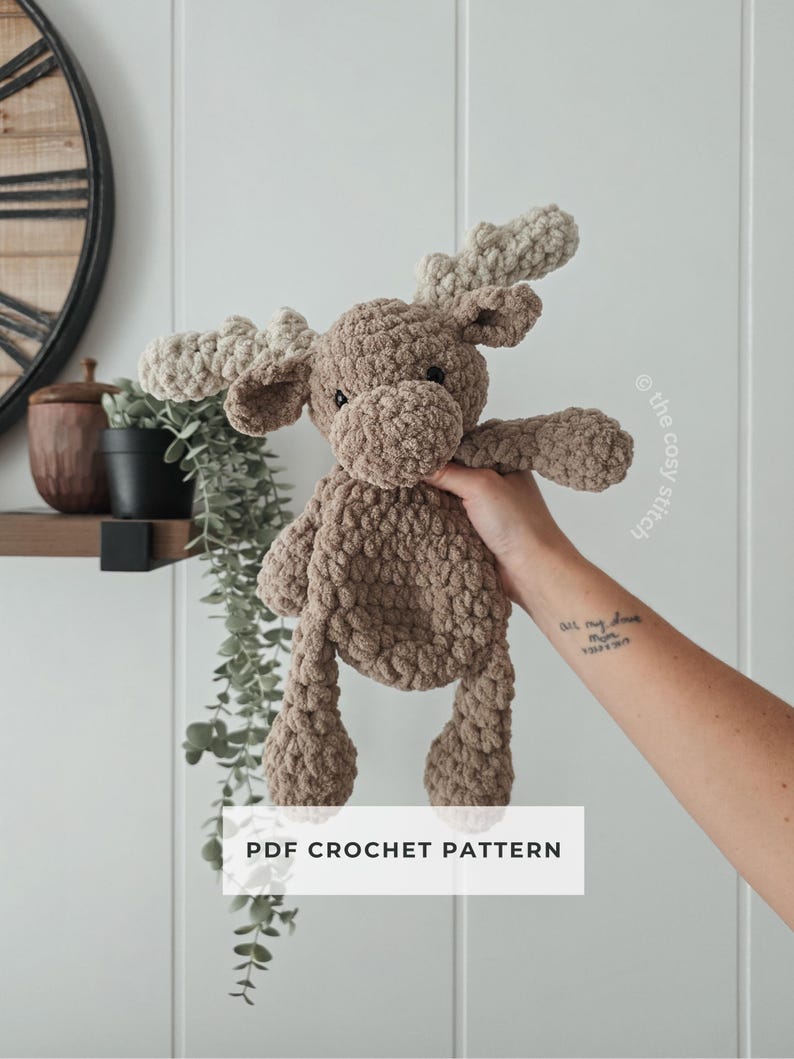 Crochet Moose Lovey Pattern – Woodland Amigurumi Lovey PDF - Instant ...
