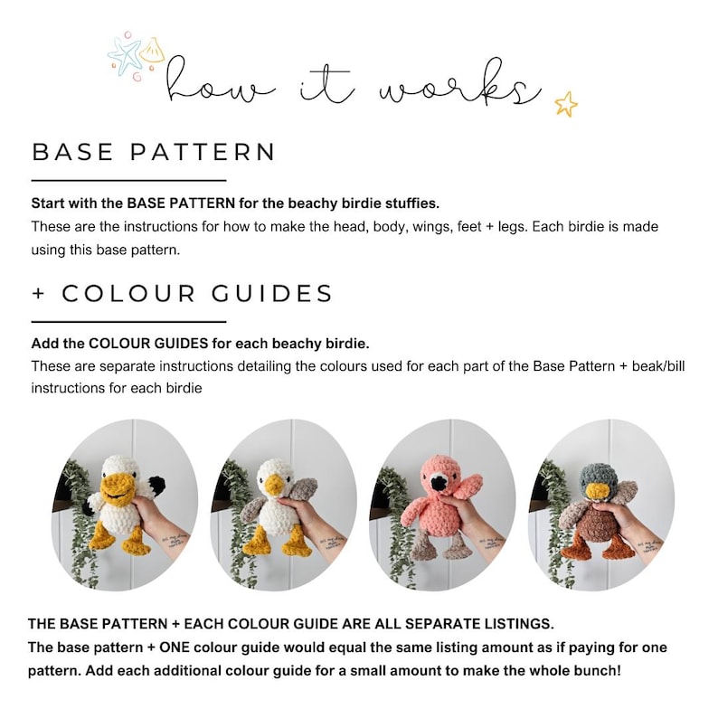 Colour Guide: Crochet Seagull Stuffie + Beak Pattern (PDF) - Etsy