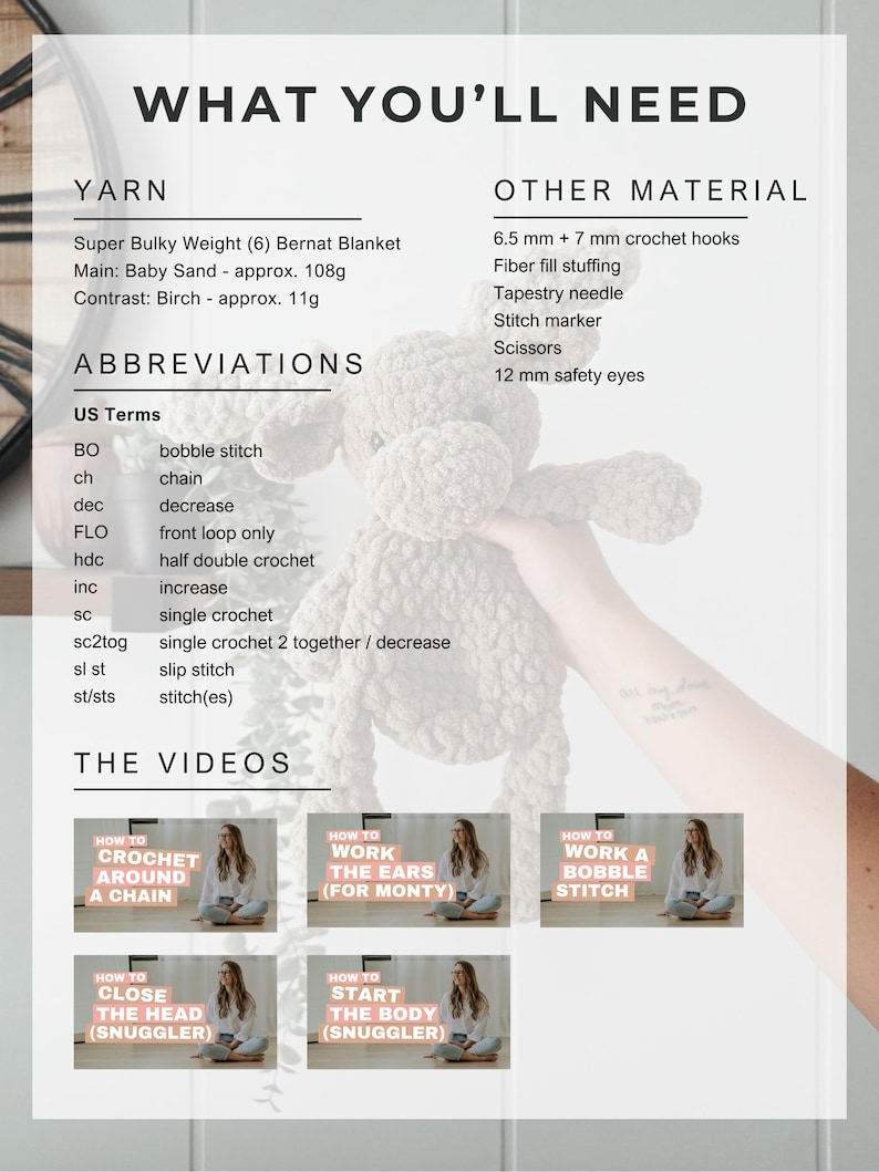 Crochet Moose Lovey Pattern – Woodland Amigurumi Lovey PDF - Instant ...