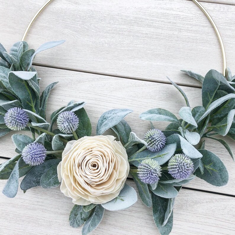 Summer Hoop Wreath Summer Decor Modern Rose Wreath - Etsy