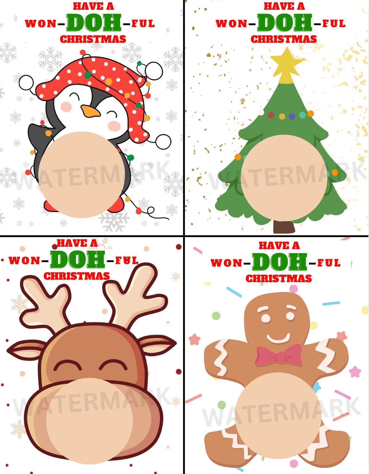 Christmas Play-doh Stocking Stuffer Card With Bag(play Doh NOT Included ...