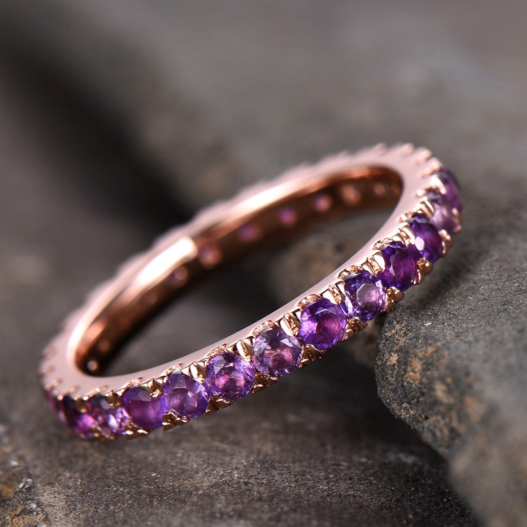 Amethyst Ring Amethyst Wedding Ring Full Eternity Band February ...