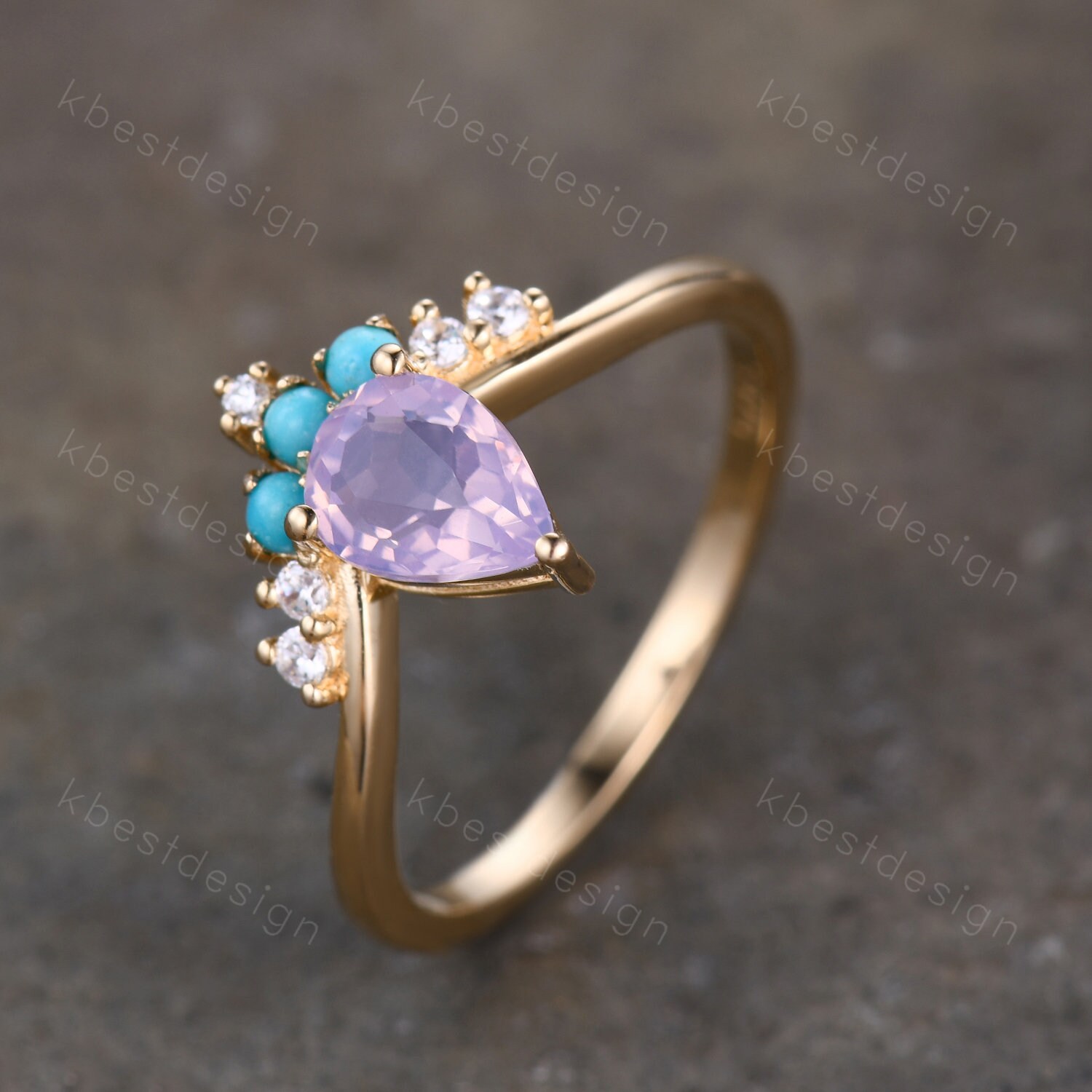Amethyst Engagement Ring Pear Shaped Lavender Amethyst Ring - Etsy