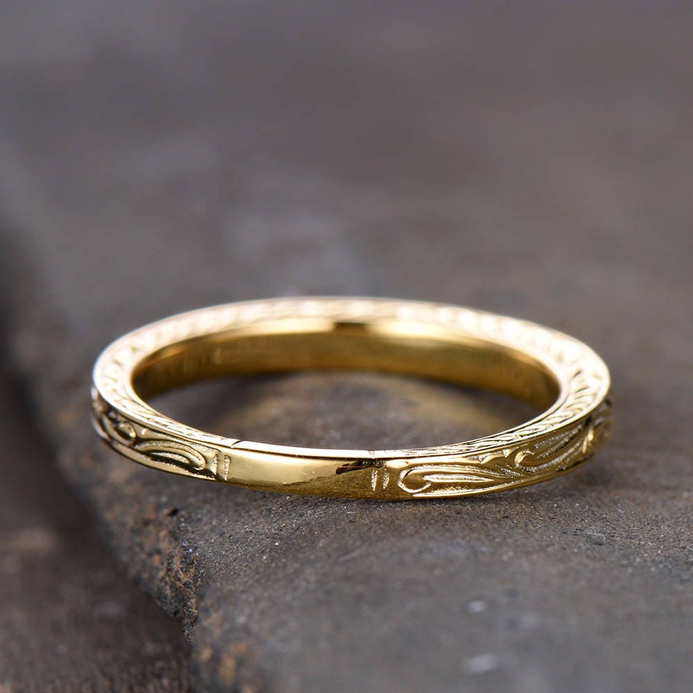 Vintage Filigree Wedding Band Stacking Ring Antique Floral - Etsy