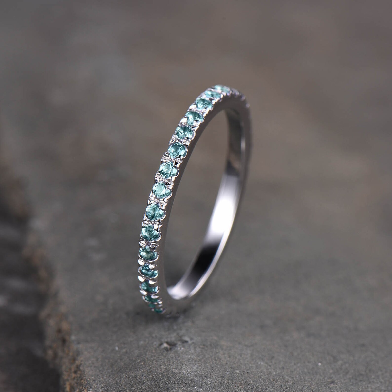 Alexandrite Ring Full Eternity Band Alexandrite Wedding Band | Etsy