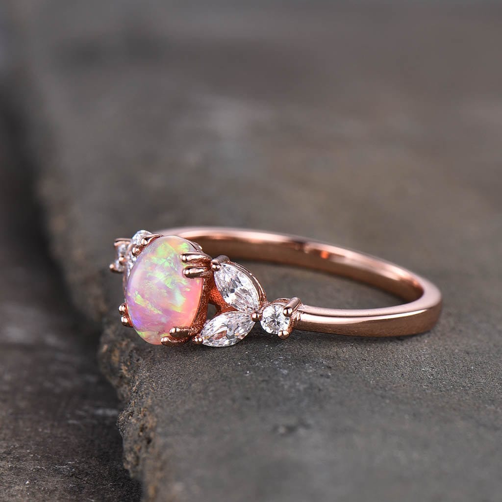 online outlet for cheap Pink Opal Ring, Dainty Opal Ring, Opal ...
