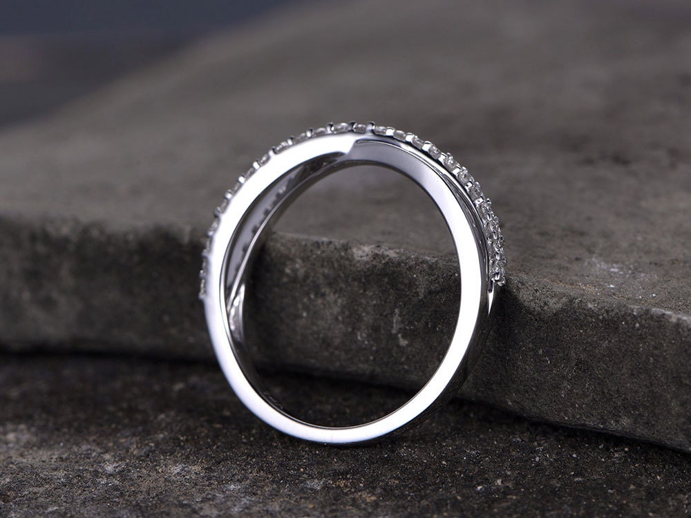 Infinity Sterling Silver Ring/cubic Zirconia Wedding Band/cz - Etsy