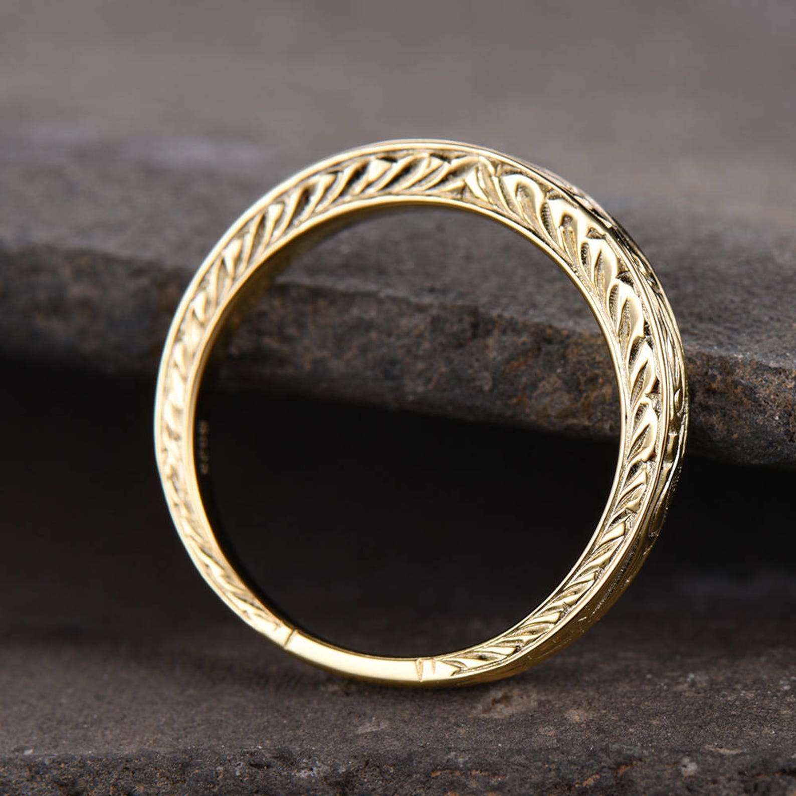 Vintage Filigree Wedding Band Stacking Ring Antique Floral - Etsy