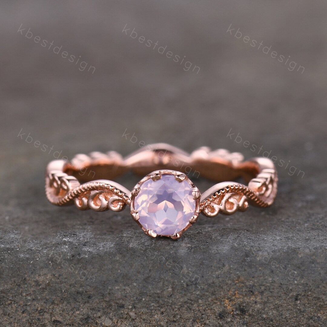 Antique Lavender Amethyst Ring Rose Gold Amethyst Engagement Ring ...