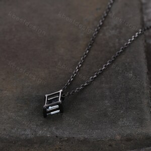 Unique Lozenge Cut Blue Topaz Necklace Black Gold Swiss Blue Topaz ...