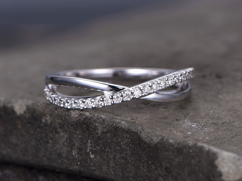 Infinity Sterling Silver Ring/cubic Zirconia Wedding Band/cz - Etsy