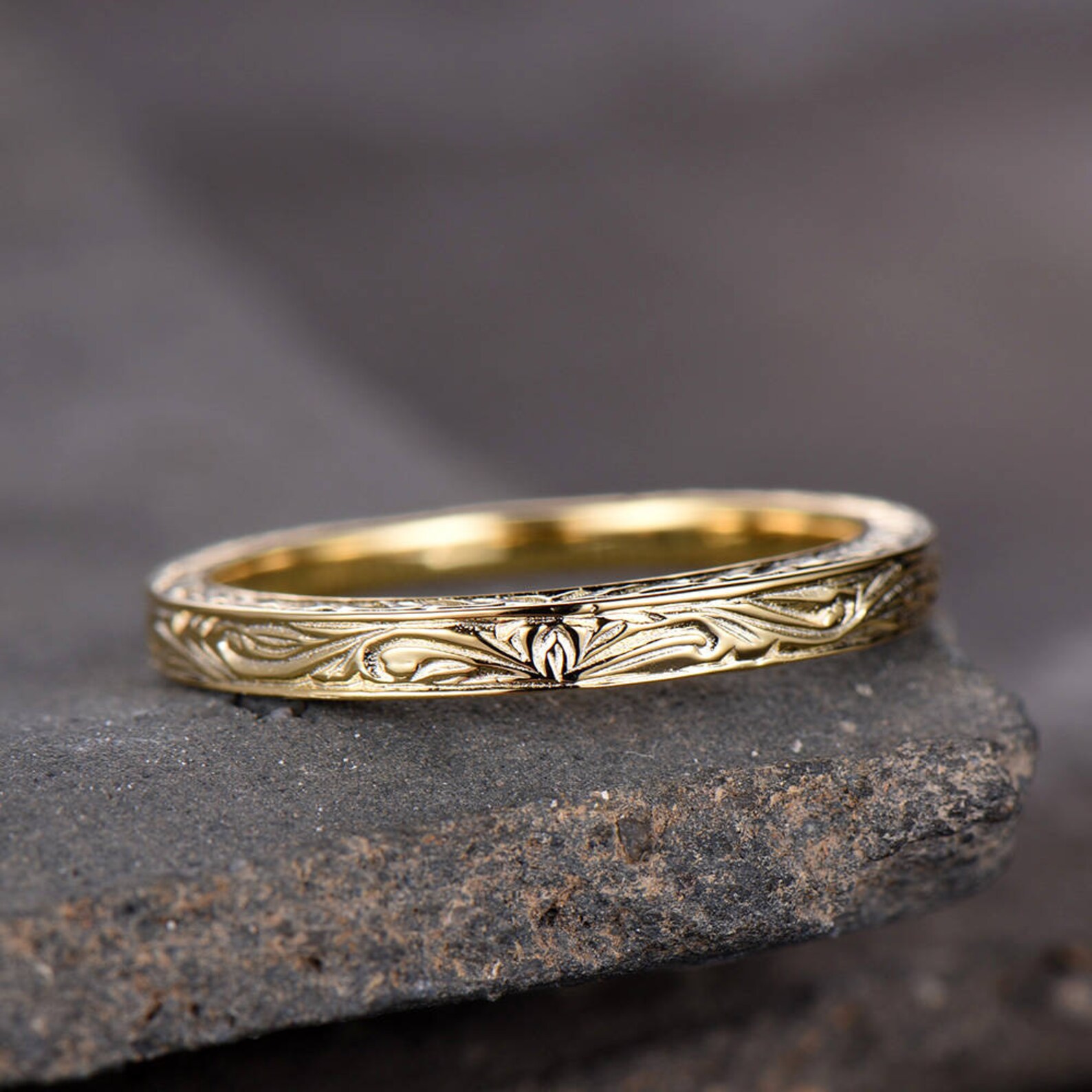 Vintage Filigree Wedding Band Stacking Ring Antique Floral - Etsy