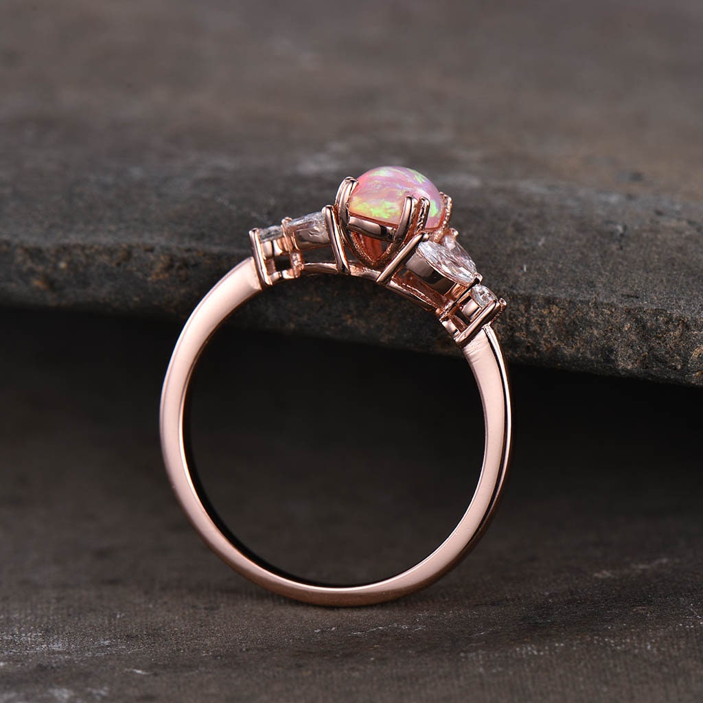 online outlet for cheap Pink Opal Ring, Dainty Opal Ring, Opal ...