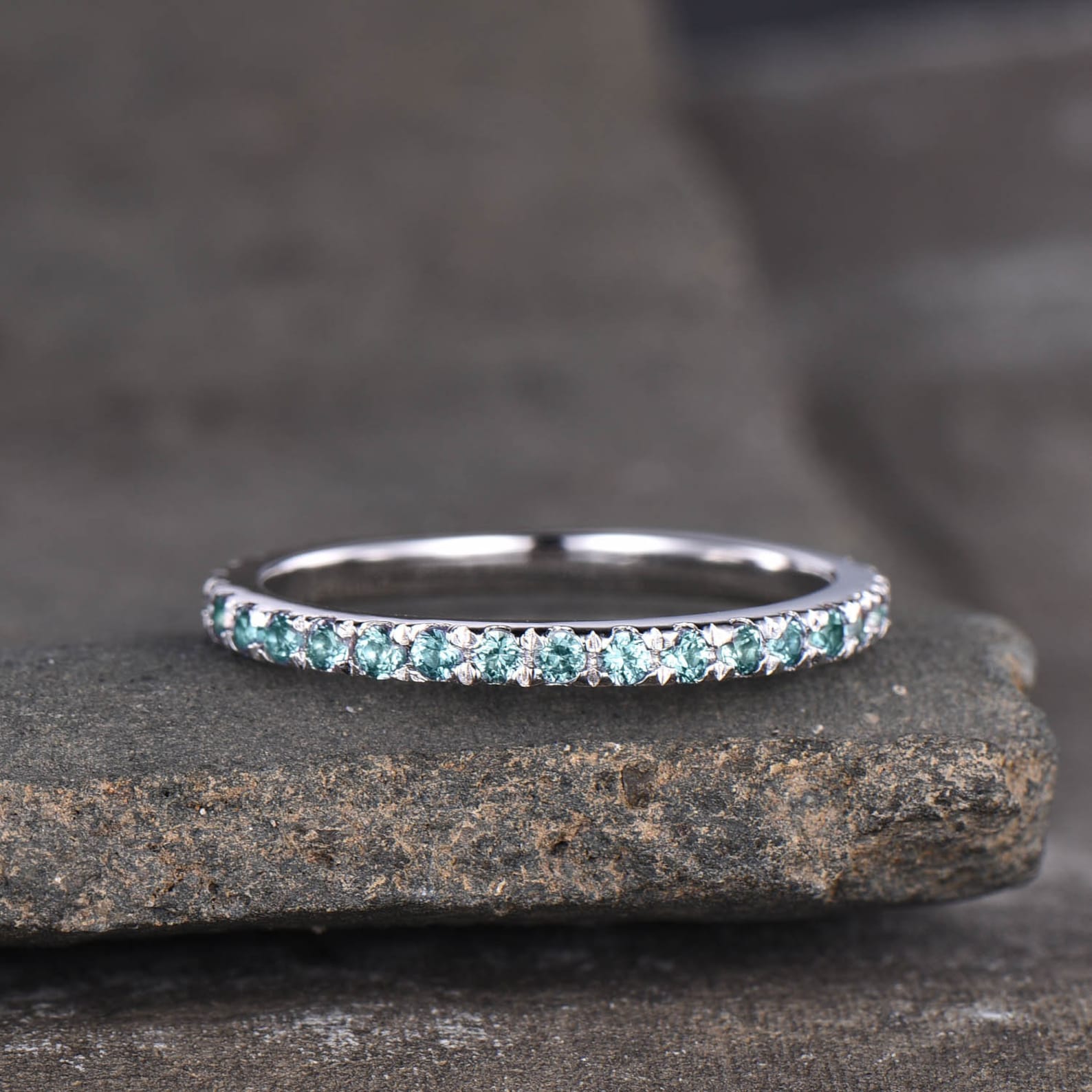 Alexandrite Ring Full Eternity Band Alexandrite Wedding Band | Etsy