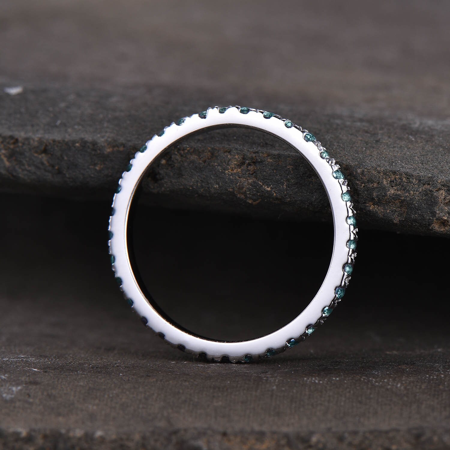 Alexandrite Ring Full Eternity Band Alexandrite Wedding Band - Etsy