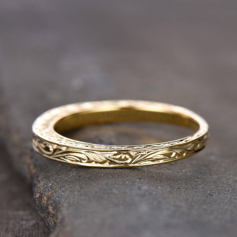 Vintage Filigree Wedding Band Stacking Ring Antique Floral - Etsy