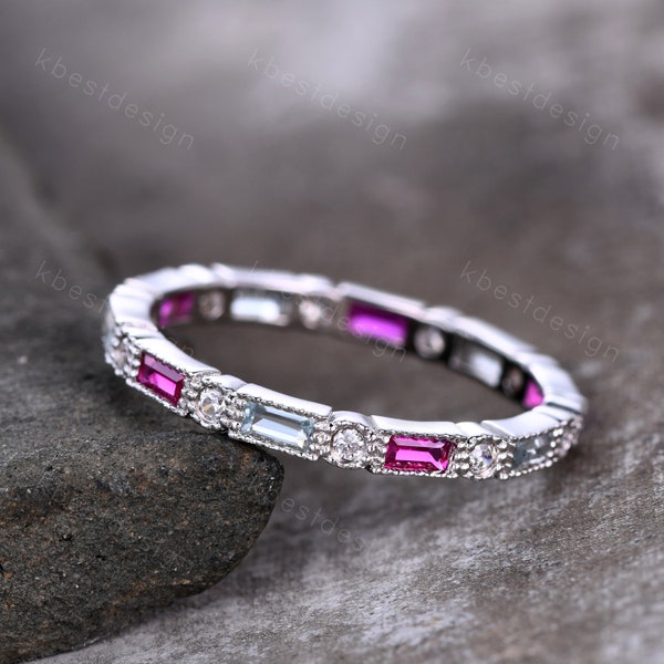 Ruby Wedding Band - Etsy