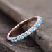 Tiny Turquoise Ring/turquoise Wedding Ring/cz Diamond Eternity Band/half Eternity/sterling ...