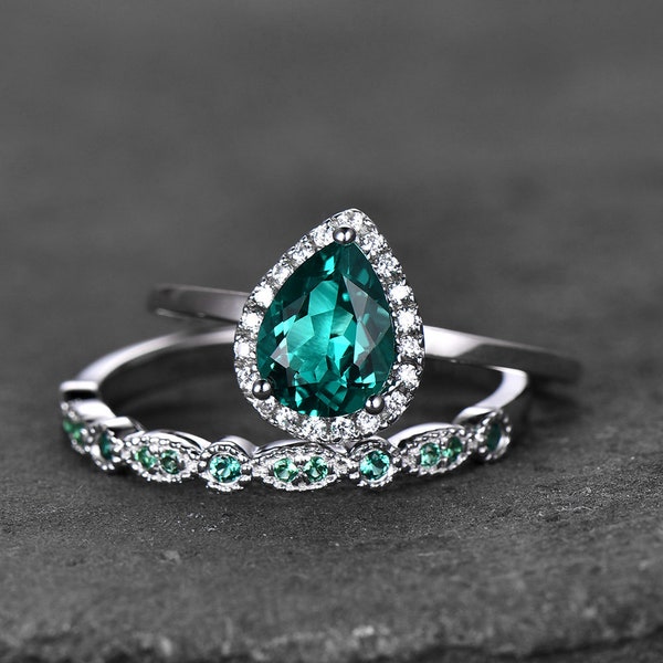 Emerald Wedding Set - Etsy