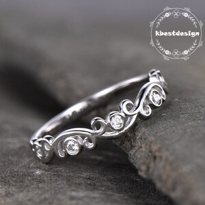 Delicate Sterling Silver Ring,dainty Ring,floral Ring,stacking Ring ...